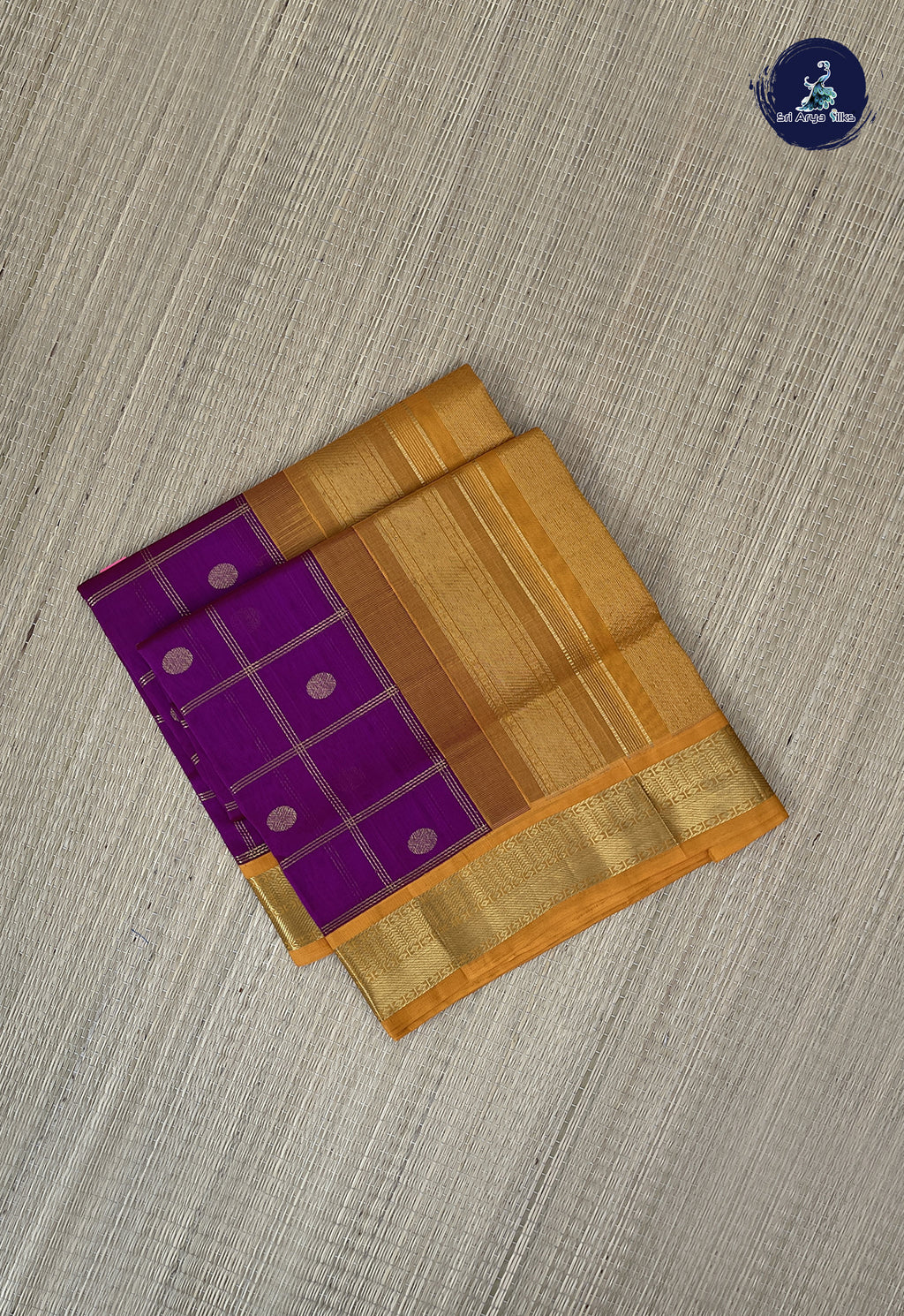 BeetRoot Shade Checked Saree With Zari Checked Pattern - Sri Arya Silks