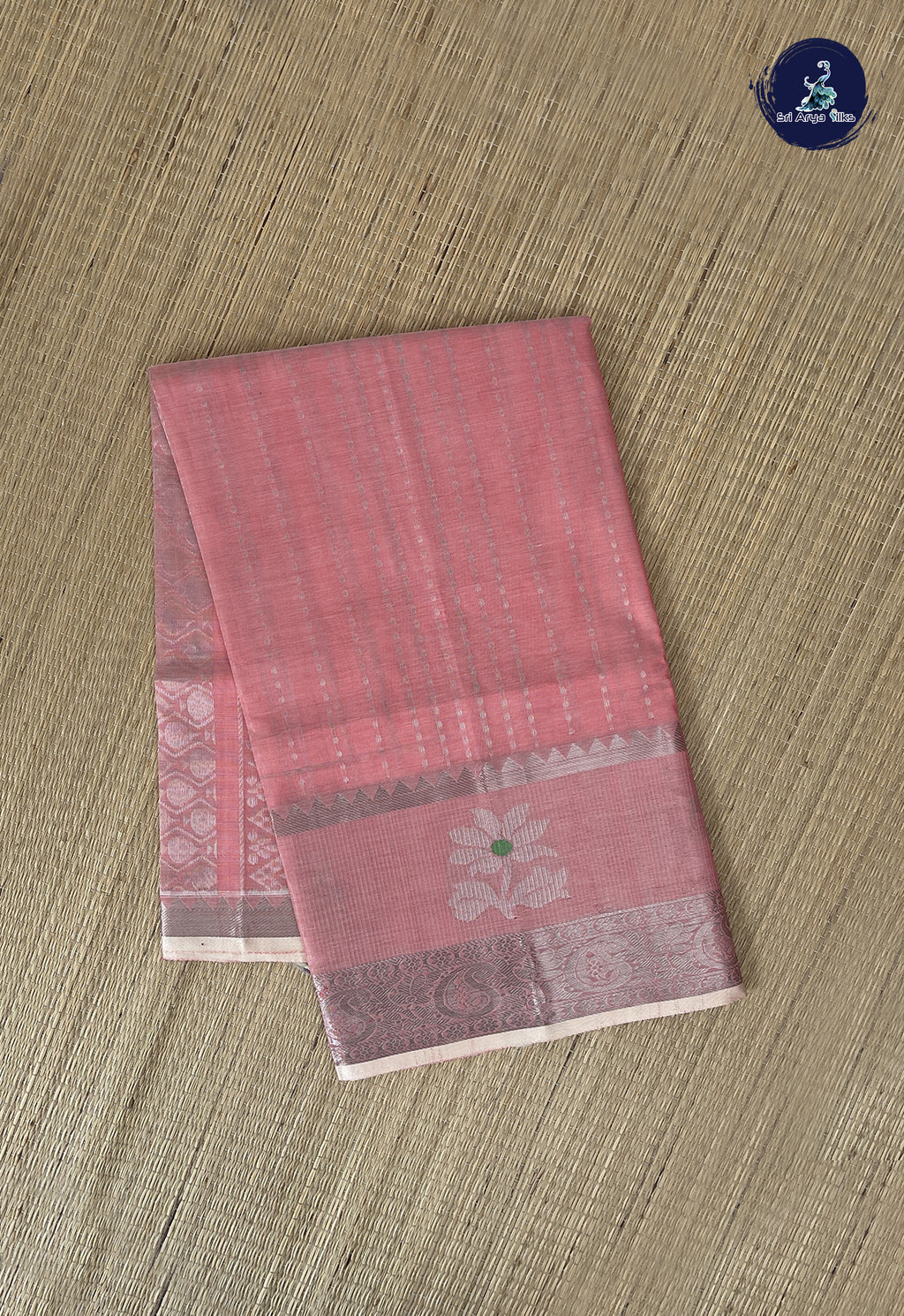 Peach Mangalgiri Silk Cotton With Laksha Deepam Design Pattern - Sri ...