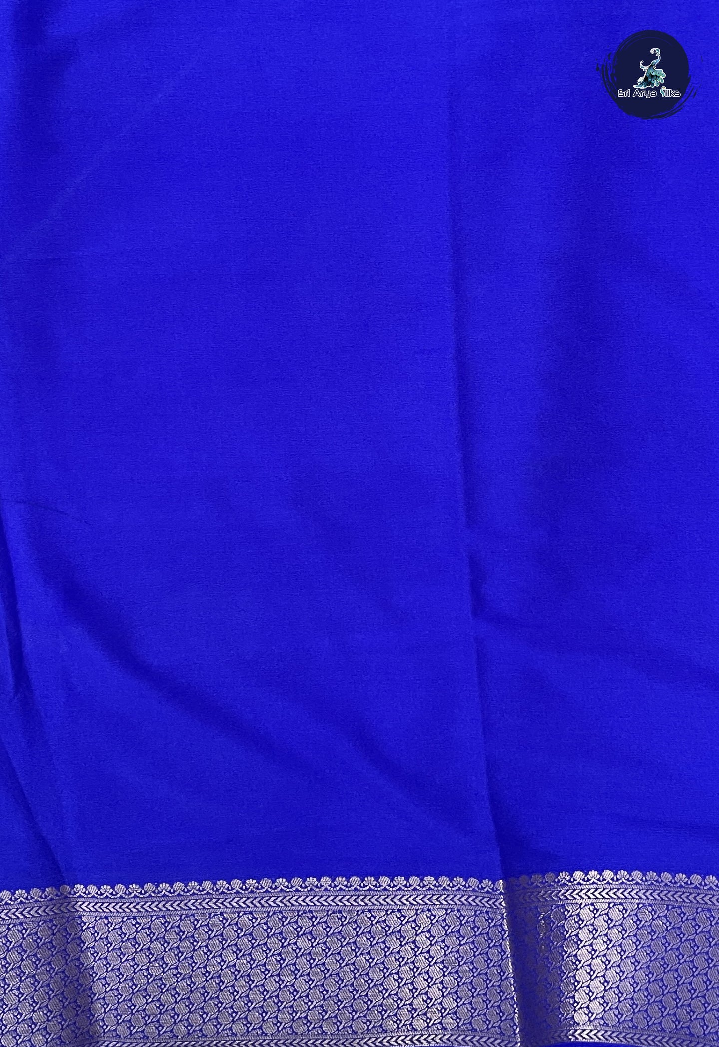 MS Blue Mysore Silk With Jacquard Pattern - Sri Arya Silks